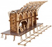 Ugears 3D dřevěné mechanické puzzle Harry Potter - vlakové nástupiště