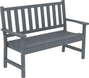 Outsunny 2místná odolná zahradní lavice, HDPE plast, dřevěný dekor, ergonomické opěradlo, nosnost 240 kg, 130 × 59 × 91 cm | Aosom