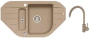 Alveus - Set dřezu Niagara 60 a baterie Kati, s ovládáním odpadu, beige SETA25922