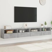 Nástěnné TV skříňky 2 ks betonově šedé 100x30x30 cm kompozit
