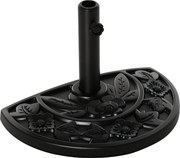 Stojan na slunečník Outsunny 9 kg s designem květiny a polokruhovým držákem pro slunečníky s průměrem tyče 35/38/48mm, pro balkon, terasu, zahradu, če