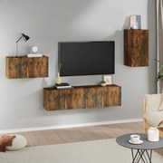4dílný set TV skříněk kouřový dub kompozitní dřevo 3120260