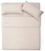 Povlečení šedobéžové na dvoulůžko/prodloužené s příměsí lnu 240x220 cm Simmel – Kave Home