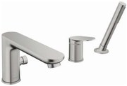 Duravit Wave - Baterie na okraj vany, 3-otvorová instalace, kartáčovaný nerez WA5260000070