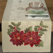 VÁNOČNÍ GOBELÍNOVÝ BĚHOUN NA STŮL MERRY 45X140 CM VZOROVANÝ