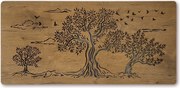 Li-Go "Tři olivy" světelný obraz s baterií 90x40cm varianta ovládání: manuál/pohybové čidlo, provedení povrchu: bříza