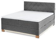 Šedá boxspring postel s úložným prostorem 180x200 cm Messina – Meise Möbel