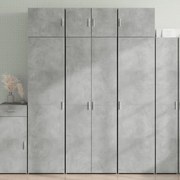Úložná Skříňka Betonově Šedá 70X42,5X225 Cm Kompozitní Dřevo