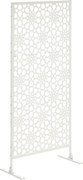 Outsunny třídílný paravan se designem sněhové vločky pro venkovní zahrady, terasy a pavízy 92x45x198 cm Bílý | Aosom