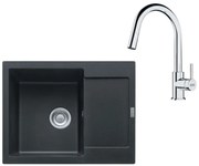 Franke Sety - Kuchyňský set G256O, fragranitový dřez MRG 611-62 a baterie FS 3229.031, onyx/chrom 114.0700.712