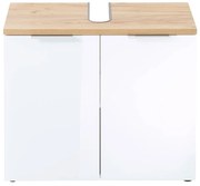 Bílá skříňka pod umyvadlo v dekoru dubu 70x58 cm Pescara – Germania