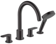 Hansgrohe Vernis Blend - Baterie na okraj vany, 4-otvorová instalace, matná černá 71456670
