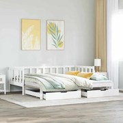 Válenda s přistýlkou a zásuvkami bez matrace bílá 90x200 cm 3302188