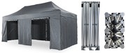Nůžkový párty stan 4x8 m TENTino BIG HEXAGON Barva opláštění (Zvolte variantu): 17A - ANTRACIT