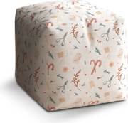 Sablio Vánoční taburet Cube Sváteční dílna - 50x50x50 cm