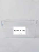 MÁSLO - Samolepka na dózy do lednice, 6 x 4 cm