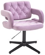 LuxuryForm DESIGN Otočná židle ADRIA VELUR na černém kříži - levandule
