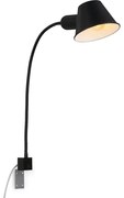 Briloner 2079-015 - Nástěnná flexibilní lampa 1xE27/10W/230V černá