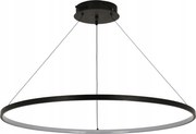 stropní svítidlo Led Závěsný Lustr Ring 80 cm Dálkový Ovladač Černá Loft moderní