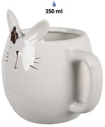 Bílý porcelánový hrneček ve tvaru králíčka Rabbit - 13*10*11 cm / 350 ml