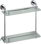 Bemeta Design OMEGA: Polička, 400 mm, dvojitá, sklo - 104202122