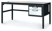 Antistatický dílenský ESD stůl, 2 zásuvkový box na nářadí, 1600x800x745-985 mm