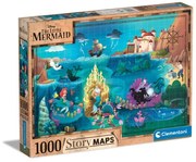Clementoni Puzzle Disney Mapa, Malá mořská víla, 1000 dílků