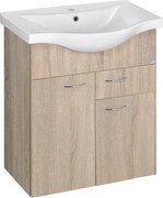 Aqualine Aqualine, KERAMIA FRESH umyvadlová skříňka 60x74x33, 7cm, dub platin, 50066