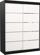 ADRK Šatní skříň posuvná LUFT B-W 150, bílá/černá