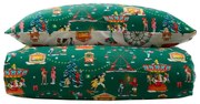 Zelené bavlněné dětské povlečení na dvoulůžko 200x200 cm Christmas Fairground – Belle &amp; Boo