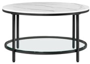 Kulatý konferenční stolek mramorový dekor 80 cm