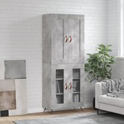 Skříň highboard betonově šedá 69,5x34x180 cm kompozitní dřevo