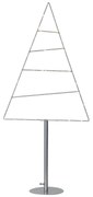 STAR TRADING Dekorativní LED stromek Triangle Tree 90 cm, stříbrná barva, plast