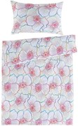 Saténové ložní povlečení Bloom s velkými květy ibišků - Bedtex Exclusive - 100% prémiová bavlna - 70 x 90 cm + 140 x 200 cm