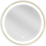 Mexen Esso, kulaté LED podsvícené koupelnové zrcadlo 60 cm, 6000K, topná podložka proti zamlžování, zlatý rám, 9825-060-060-611-50