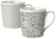 Sada porcelánových hrnků Wild Red Green flower 320ml 2-set box, Laura Ashley UK