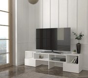VerDesign DUOS rovný/rohový TV stolek, bílý