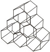 Stojan na víno compactor hexagon pro 6 lahví,matná ocel,28x28x14,5 cm