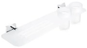 Nimco Keira - Police IXI s frézovanými otvory, 50 cm, se sklenkami, matované sklo/chrom KE X350-58DW-26