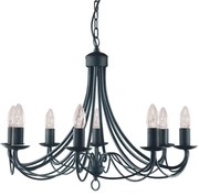 SEARCHLIGHT Černý lustr MAYPOLE 6348-8BK