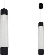 Závěsné svítidlo Marble, 1x mramorové/černé kovové stínítko, w