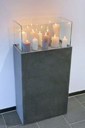 Dekorační svícen/sloup CANDELA XL, vláknocement, výška 100 cm, antracit - vzhled kamene
