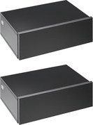 HOMCOM Sada 2 floating nočních stolků s 1 zásuvkou, nástěnný design, moderní styl pro ložnici 40x30x15 cm černá | Aosom