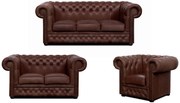 FN Sedací souprava Chesterfield Lord 3+2+1 kůže hnědá