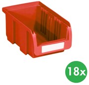 Plastový box COMPACT, 102 x 100 x 60 mm, 18 ks, červený
