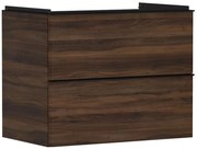 Hansgrohe Xelu Q - Umyvadlová skříňka, 63x78x50 cm, 2 zásuvky, tmavý ořech/matná černá 54030670