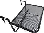 Balkonový závěsný stolek Outsunny výškově nastavitelný čtvercový kovový černý 60x56,5x45cm ideální pro balkon a terasu | Aosom.de