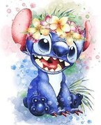 Diamantové malování - motivy z oblíbené kreslené pohádky "Lilo a Stitch"- kulaté diamanty II Rozměry: 20x25 cm, Varianta: H