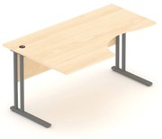 NABYTEK-DESIGNOVY.CZ - BPR21 12 - Kancelářský stůl rohový levý Komfort, kovová podnož, 160x70/100x76 cm, javor