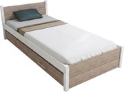 EB Postel z masivu IRIS DOUBLE - 80×200 cm Bílá/DUB LANÝŽ